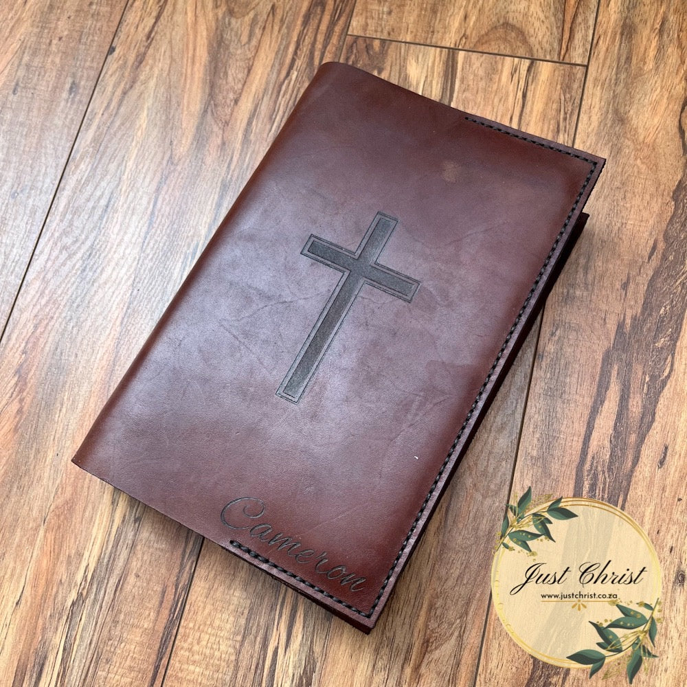 Handmade Personalized Leather Bible Slip-on Cover - Preserve and Eleva ...
