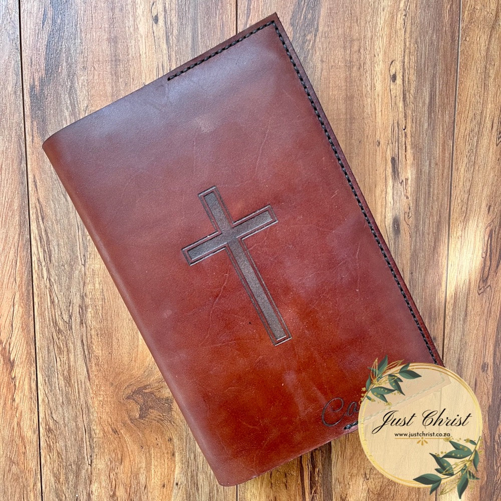 Handmade Personalized Leather Bible Slip-on Cover - Preserve and Eleva ...